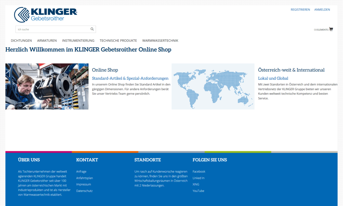 KLINGER Gebetsroither online shop for industrial sealing and fluid ...